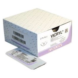 45cm vicryl plus absorbable coated braided violet gauge 5/0 16mm 3/8 ...